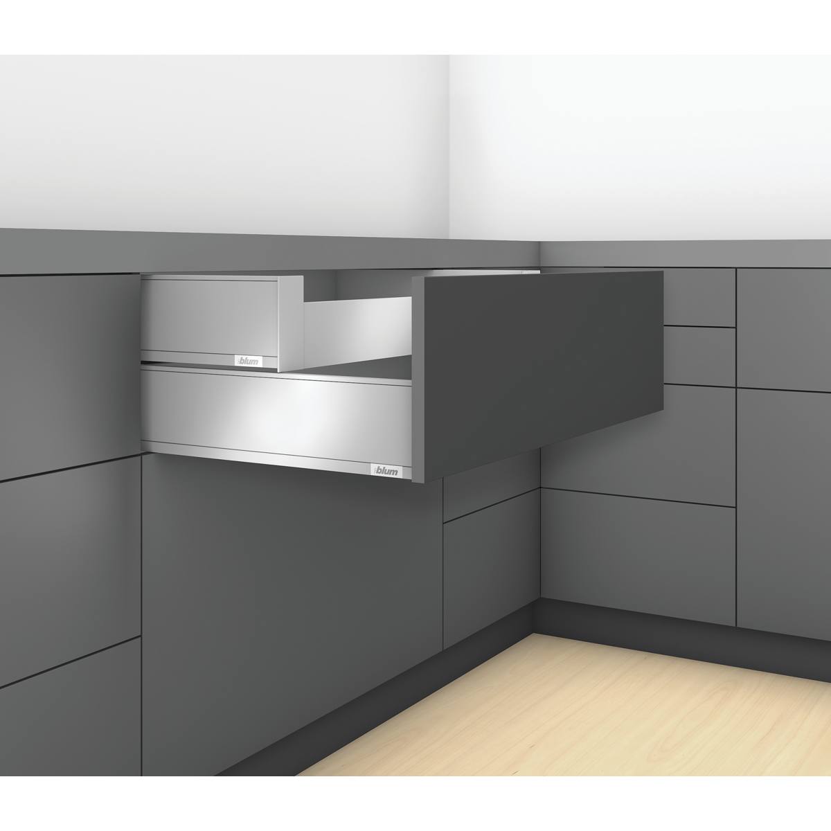 TIROIR A L'ANGLAISE LEGRABOX K BLUMOTION GRIS ORION 40K/ L600 - 127095 ...